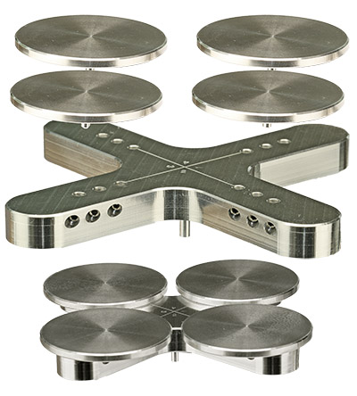 EM-Tec SEM XL100 multi holder for 4 large stubs or 4 sample holders